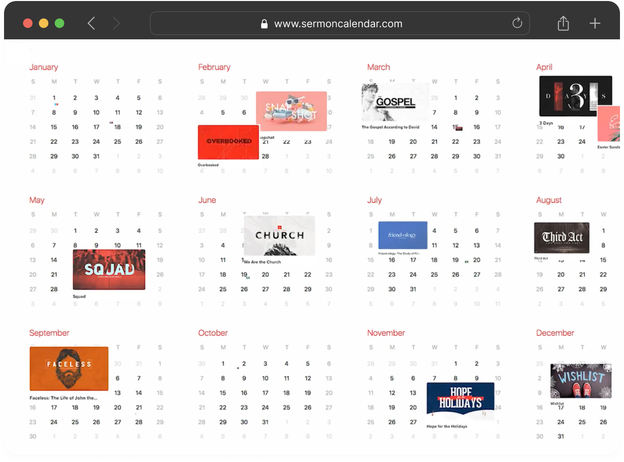 Sermon Calendar Creator Mockup - Ministry Pass